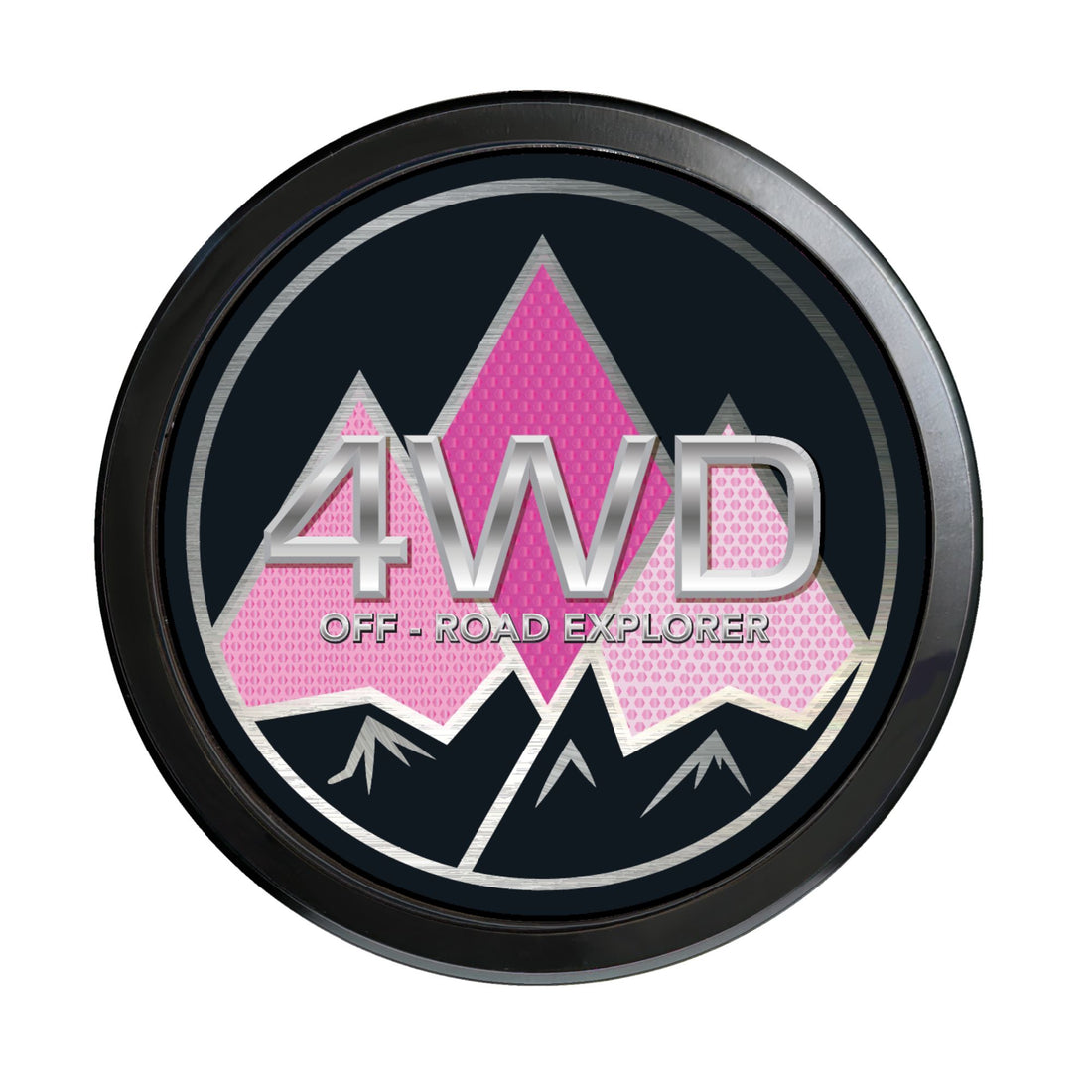 Aluminum Grille Badge Emblem For Toyota Tri-Mountain 4WD Pink ...