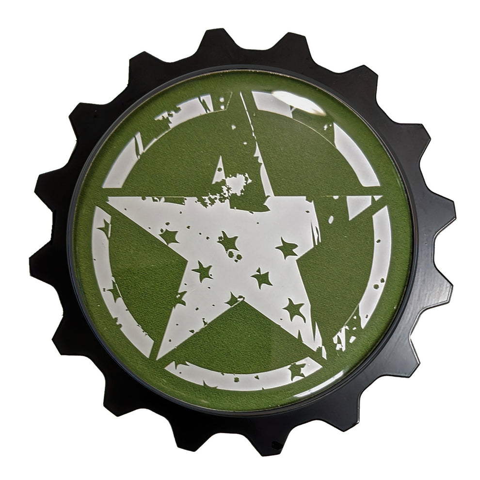 Aluminum Grille Badge Emblem Green Jeep Wrangler Gladiator Star Rated ...